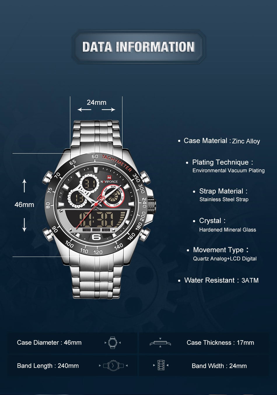 Naviforce NF9188 Men Digital Watch